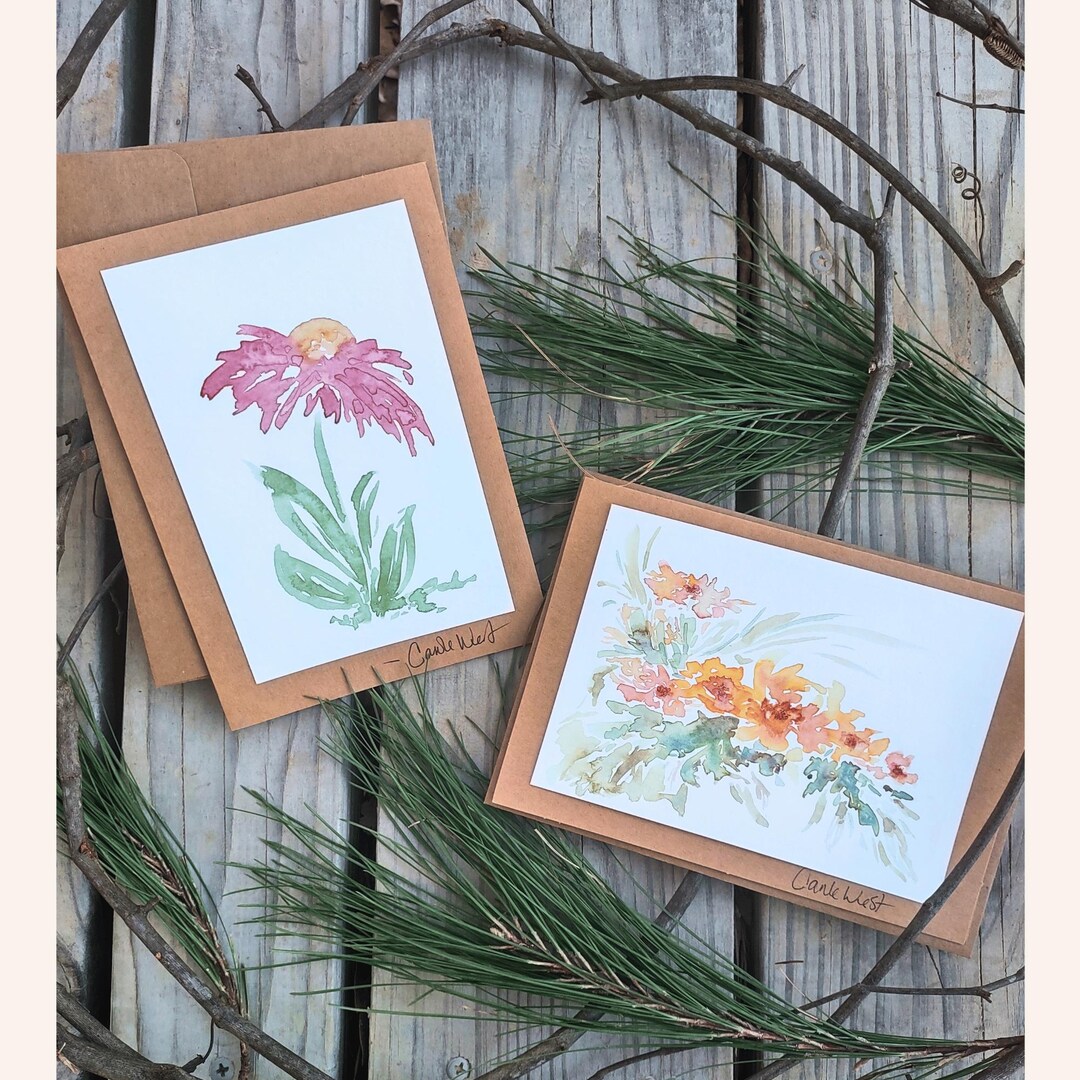Original Watercolor Flower Notecards - Etsy
