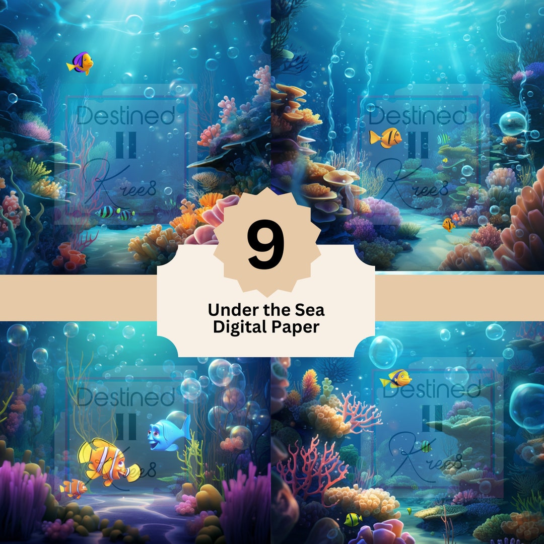 Underwater Digital Paper, Under the Sea Background, Finding Nemo ...