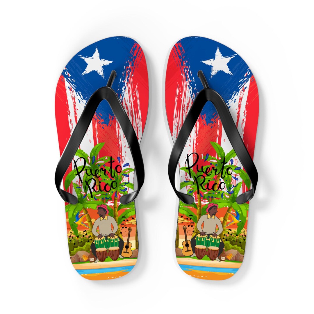 Puerto Rican Flag Flip Flops - Etsy