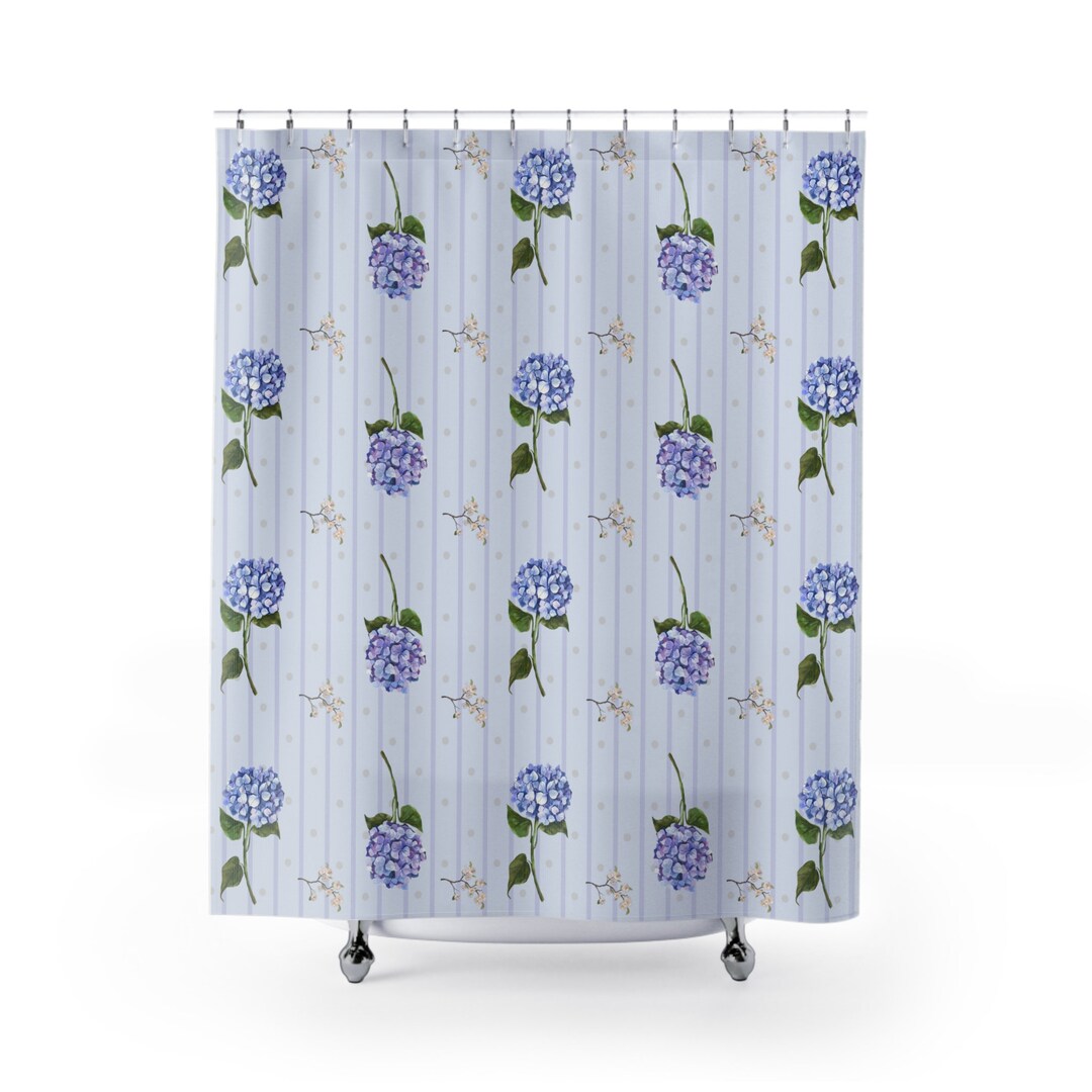 Hydrangea Shower Curtain - Etsy