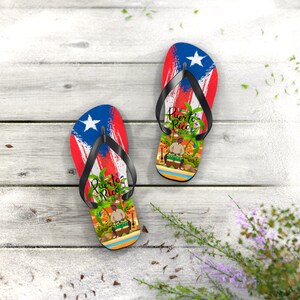 Puerto Rican Flag Flip Flops Boricua Chancletas PR Chanclas - Etsy