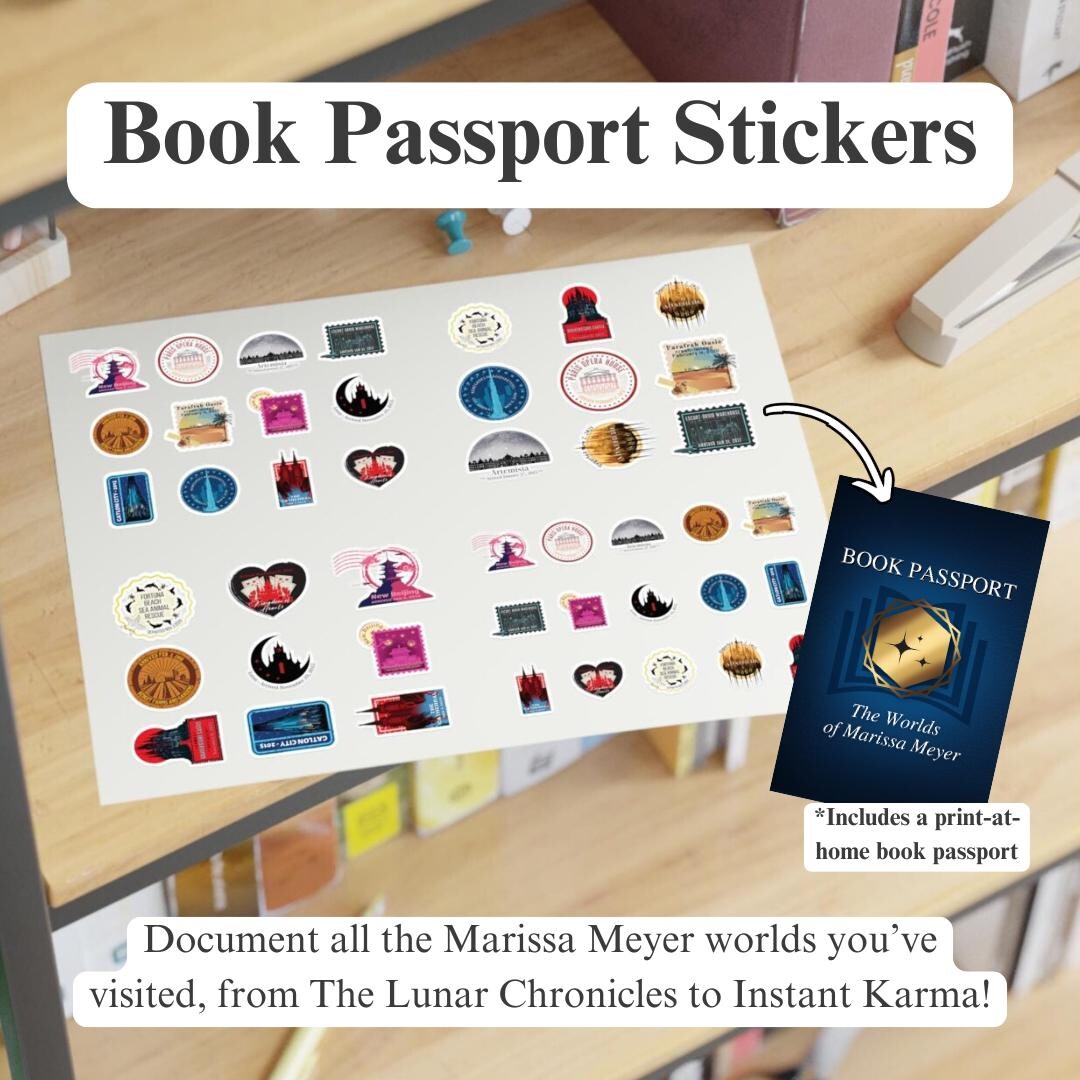 Marissa Meyer Book Passport Sticker Sheet, the Lunar Chronicles ...