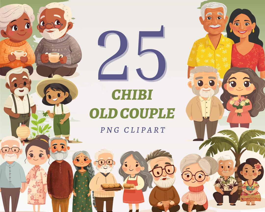 25 Chibi Old Couple Clipart, High Quality Transparent Pngs, Instant ...