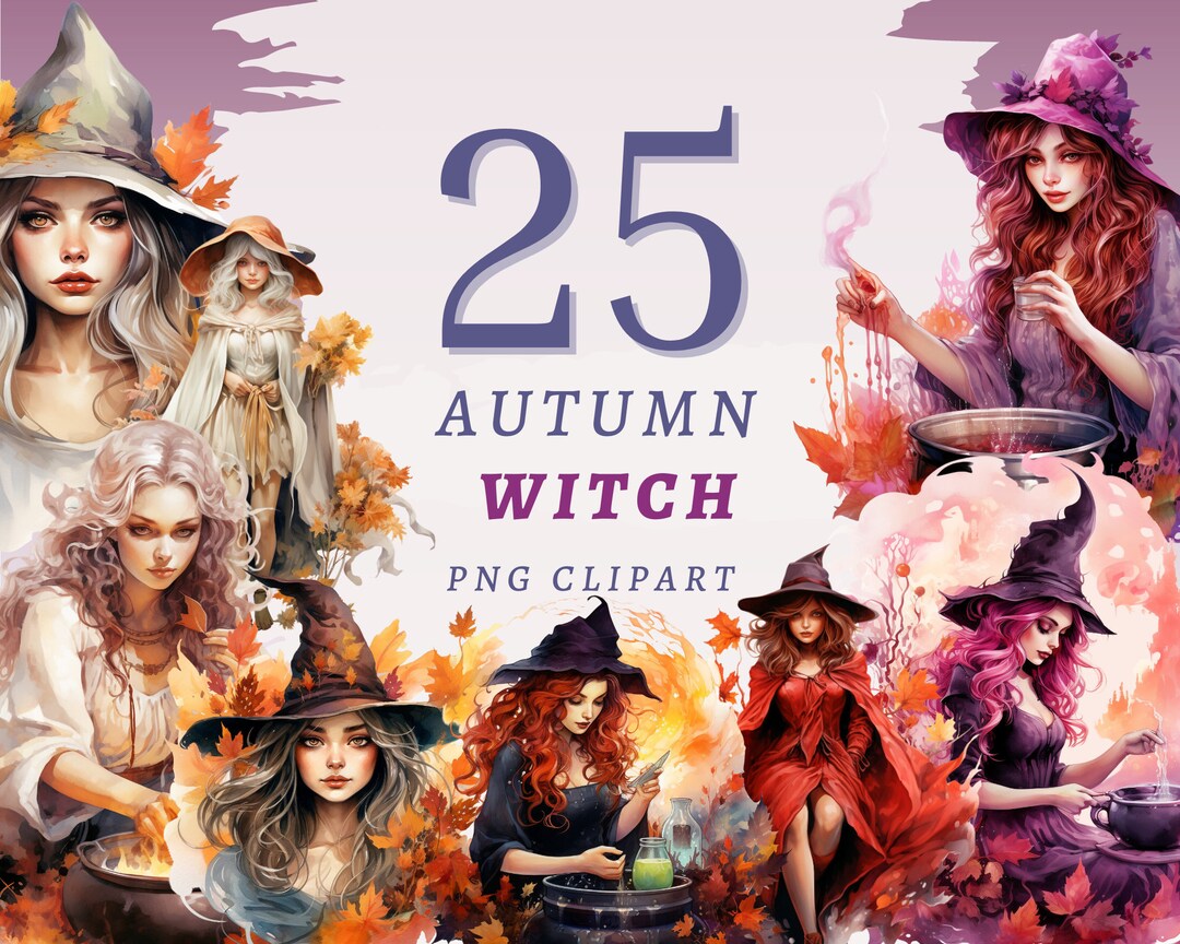 25 Autumn Witch Clipart, High Quality Transparent Pngs, Instant ...