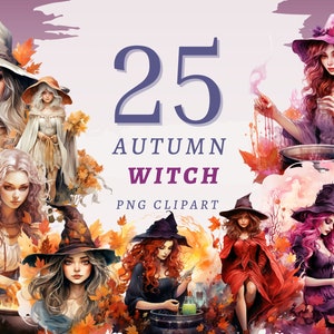 25 Autumn Witch Clipart, High Quality Transparent Pngs, Instant ...