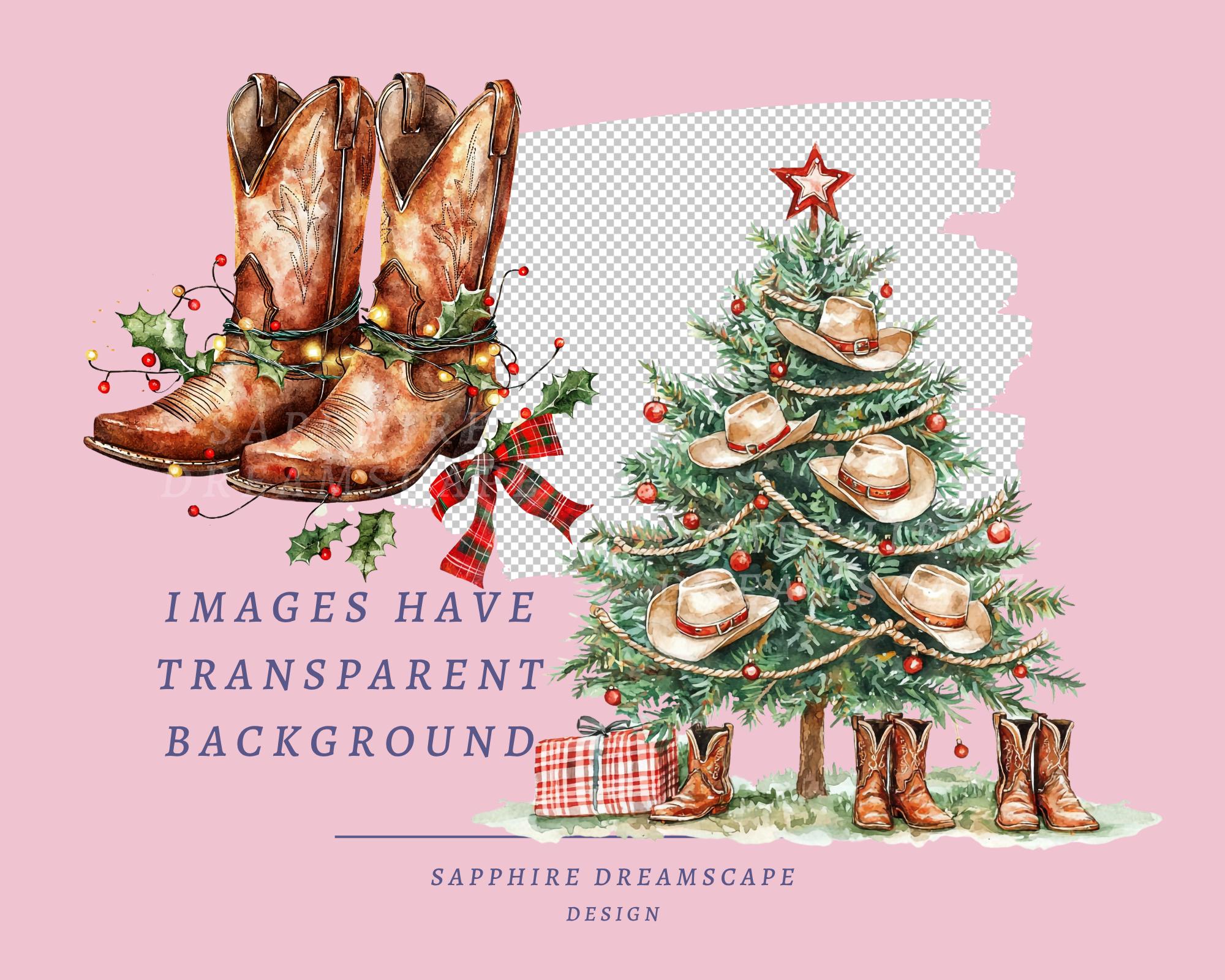 40 Cowboy Christmas Clipart Western Holiday Spirit Cowboy Christmas ...