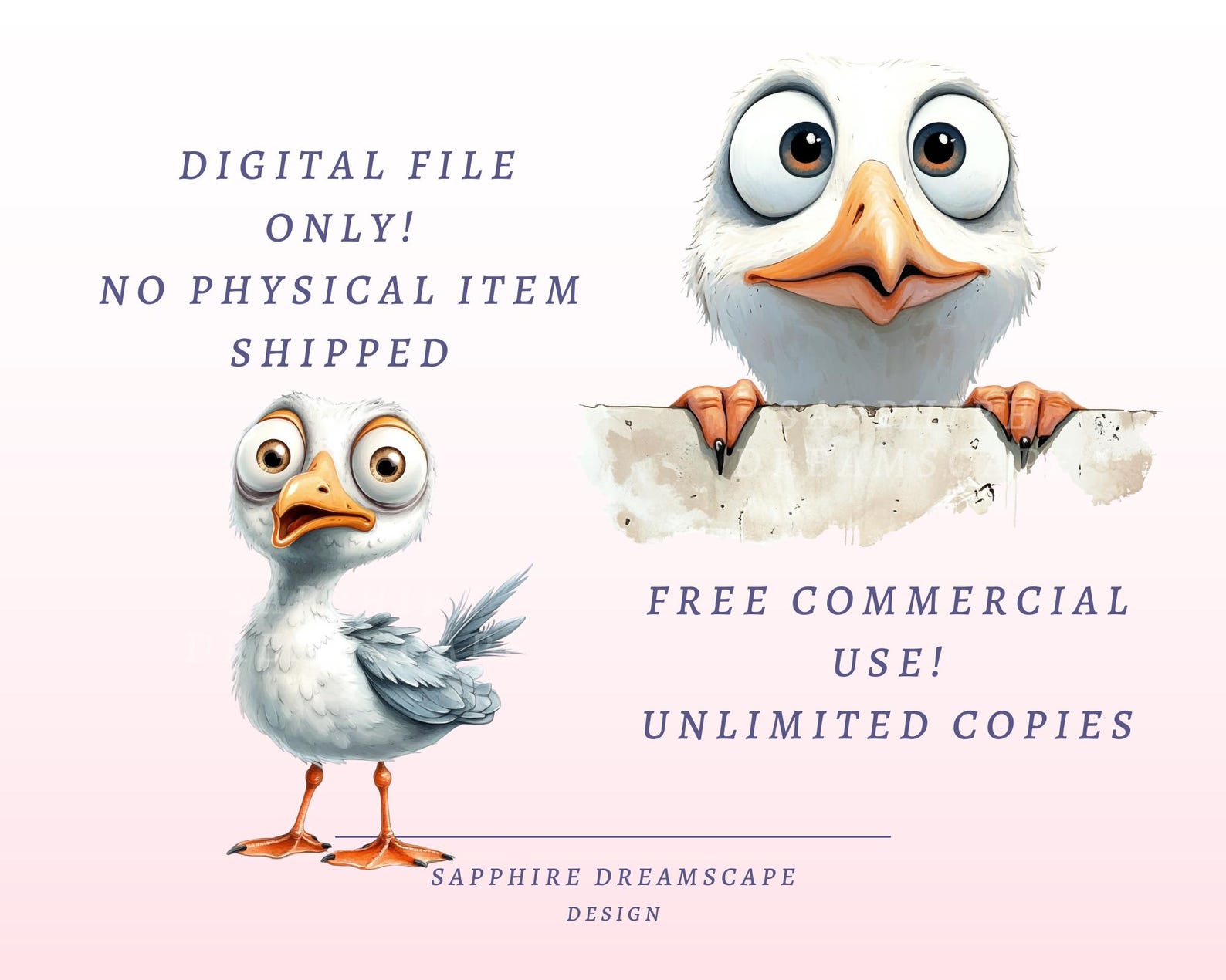 30 Quirky Seagulls Clipart Funny Cartoon Gulls With Crazy Expressions ...