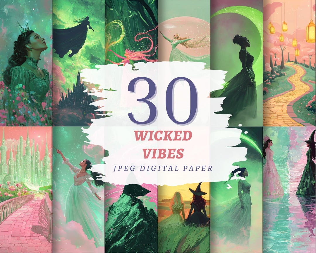 Wicked Vibes Digital Paper, Enchanted Forest Patterns, High Quality ...