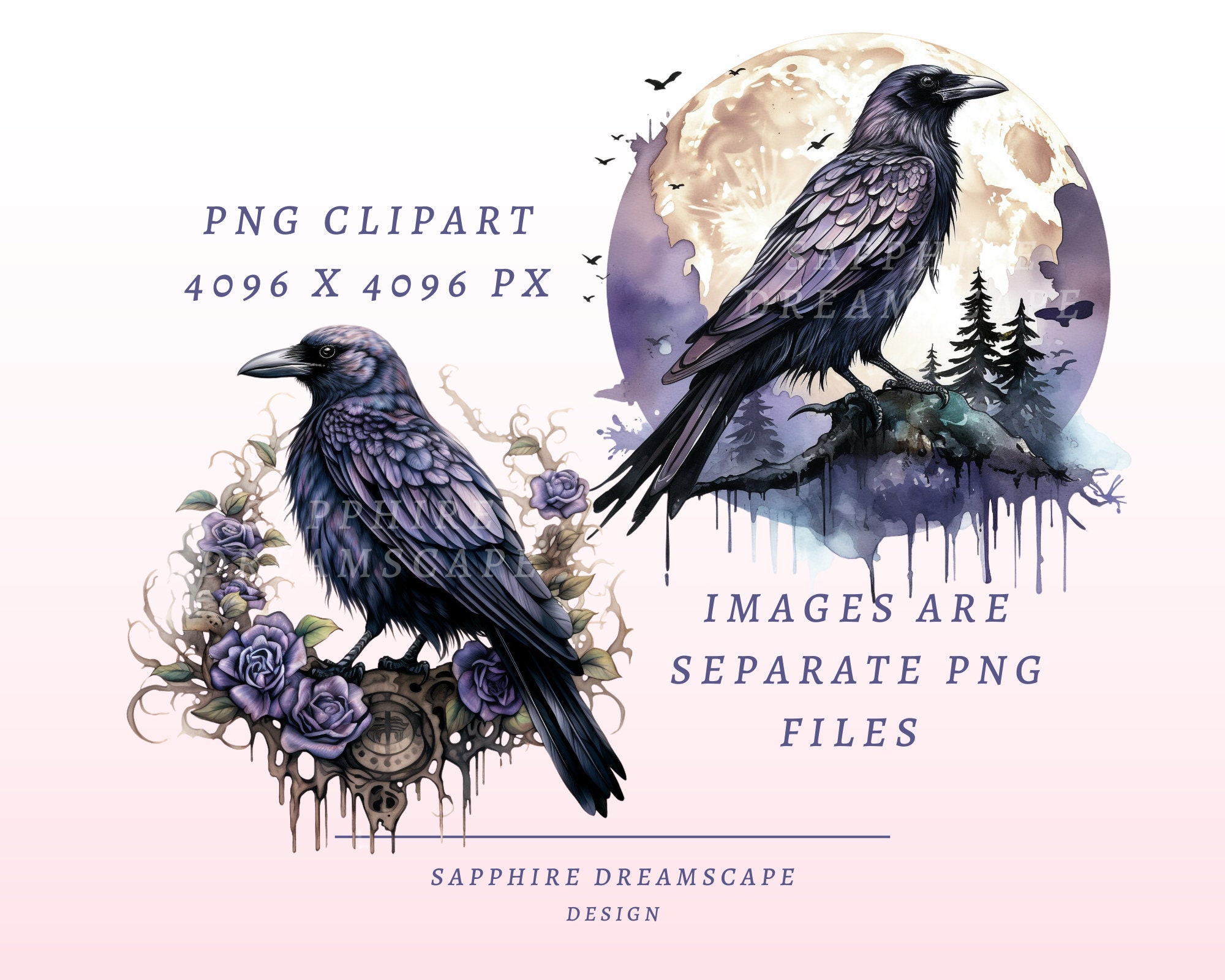 40 Gothic Ravens Clipart, High Quality Transparent Pngs, Instant ...