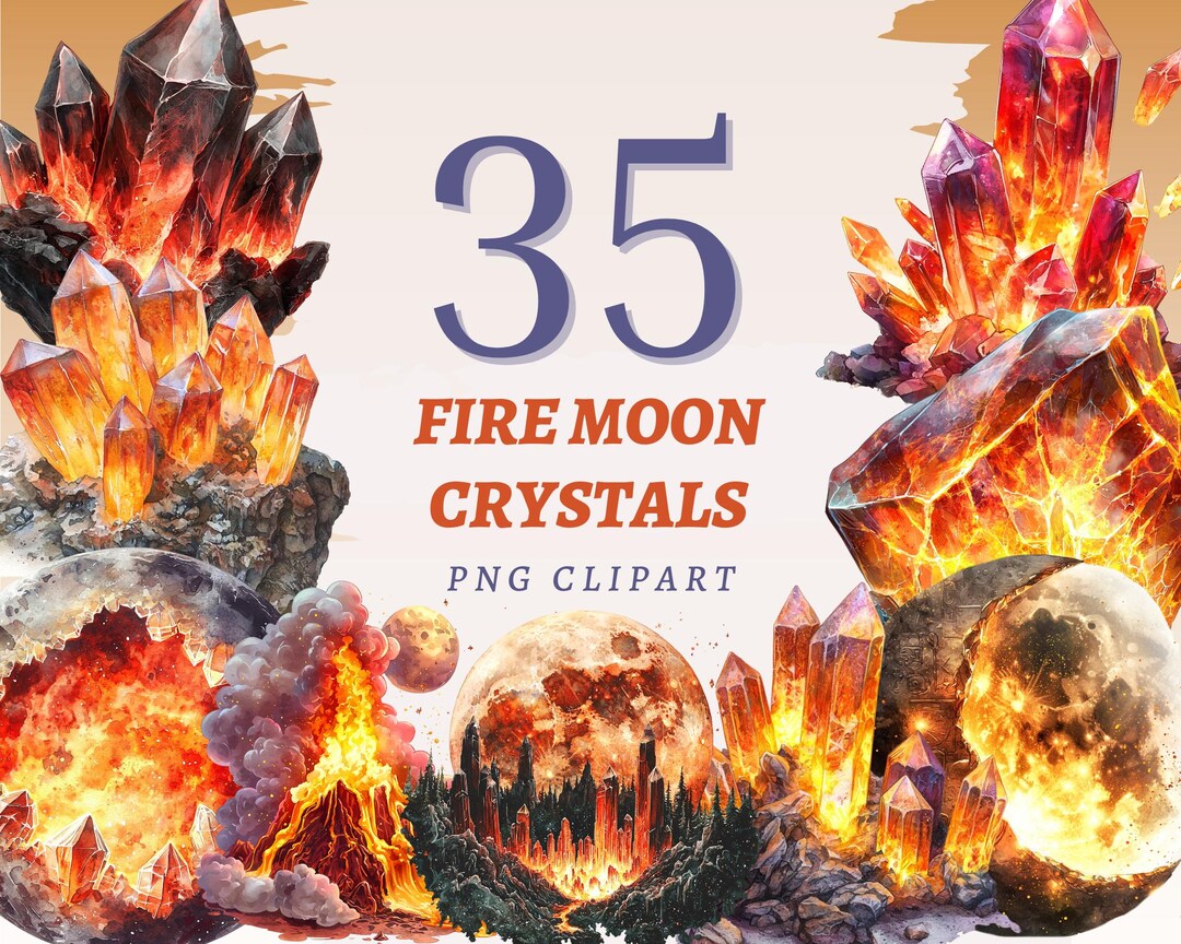 35 Fire Moon Crystals Clipart, High Quality Transparent Pngs, Instant ...