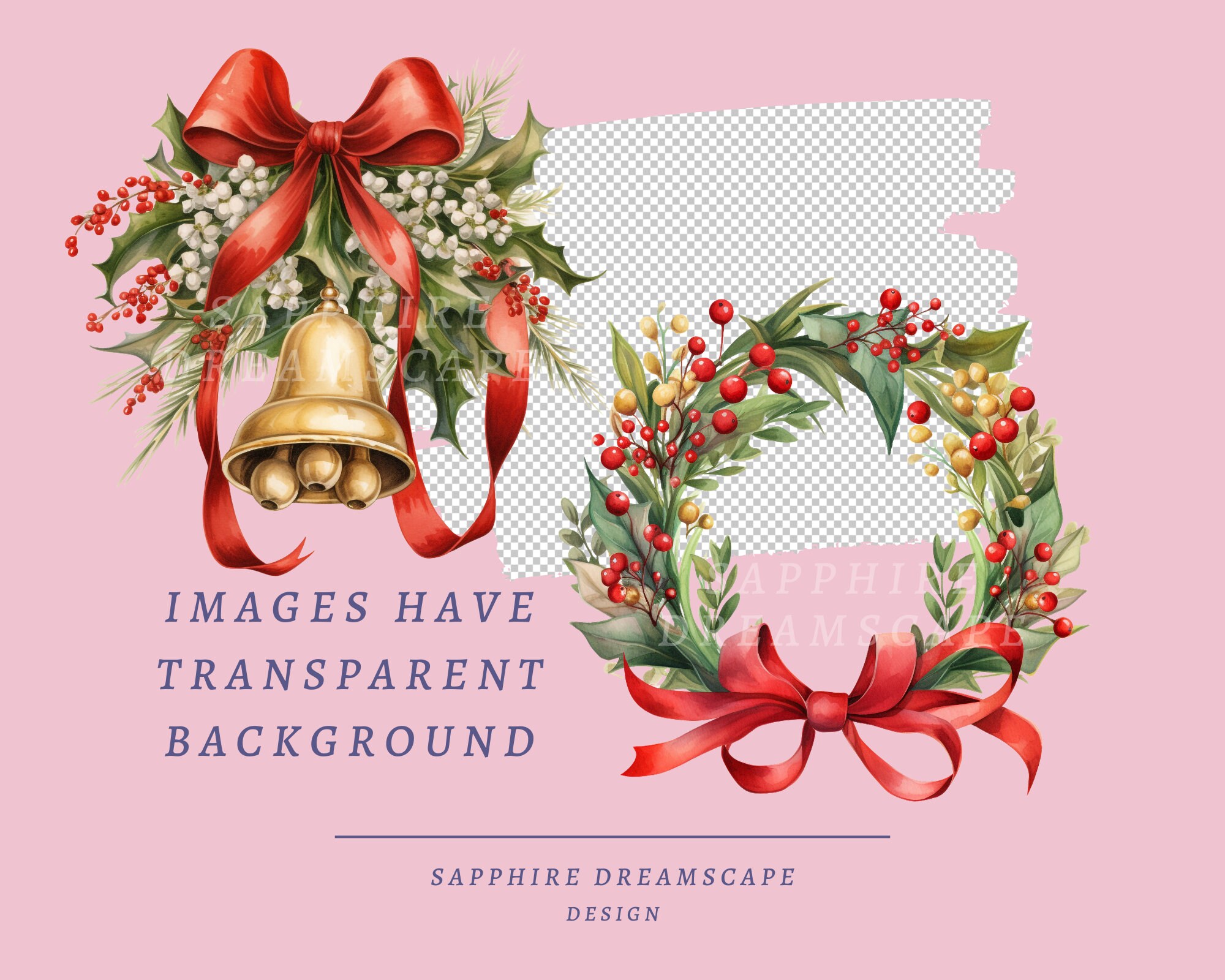 40 Christmas Floral Clipart, High Quality Transparent Pngs, Instant ...