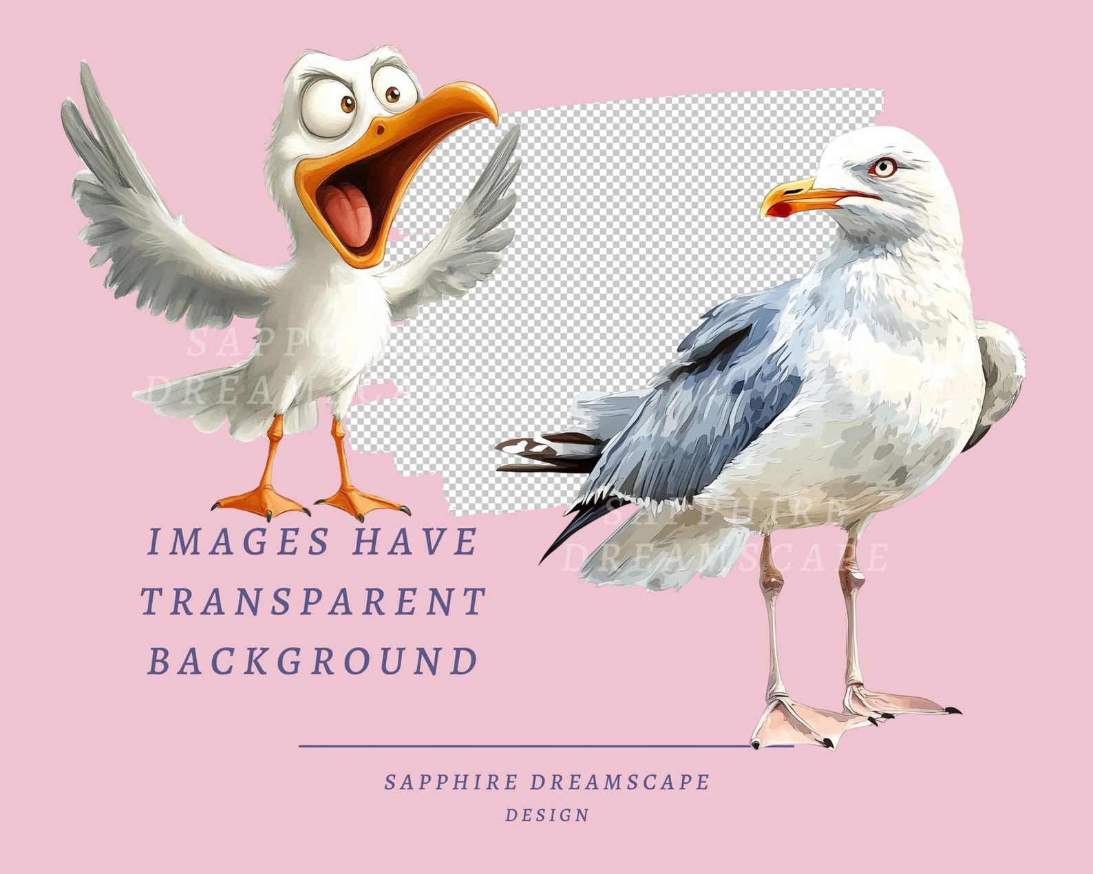30 Quirky Seagulls Clipart Funny Cartoon Gulls With Crazy Expressions ...