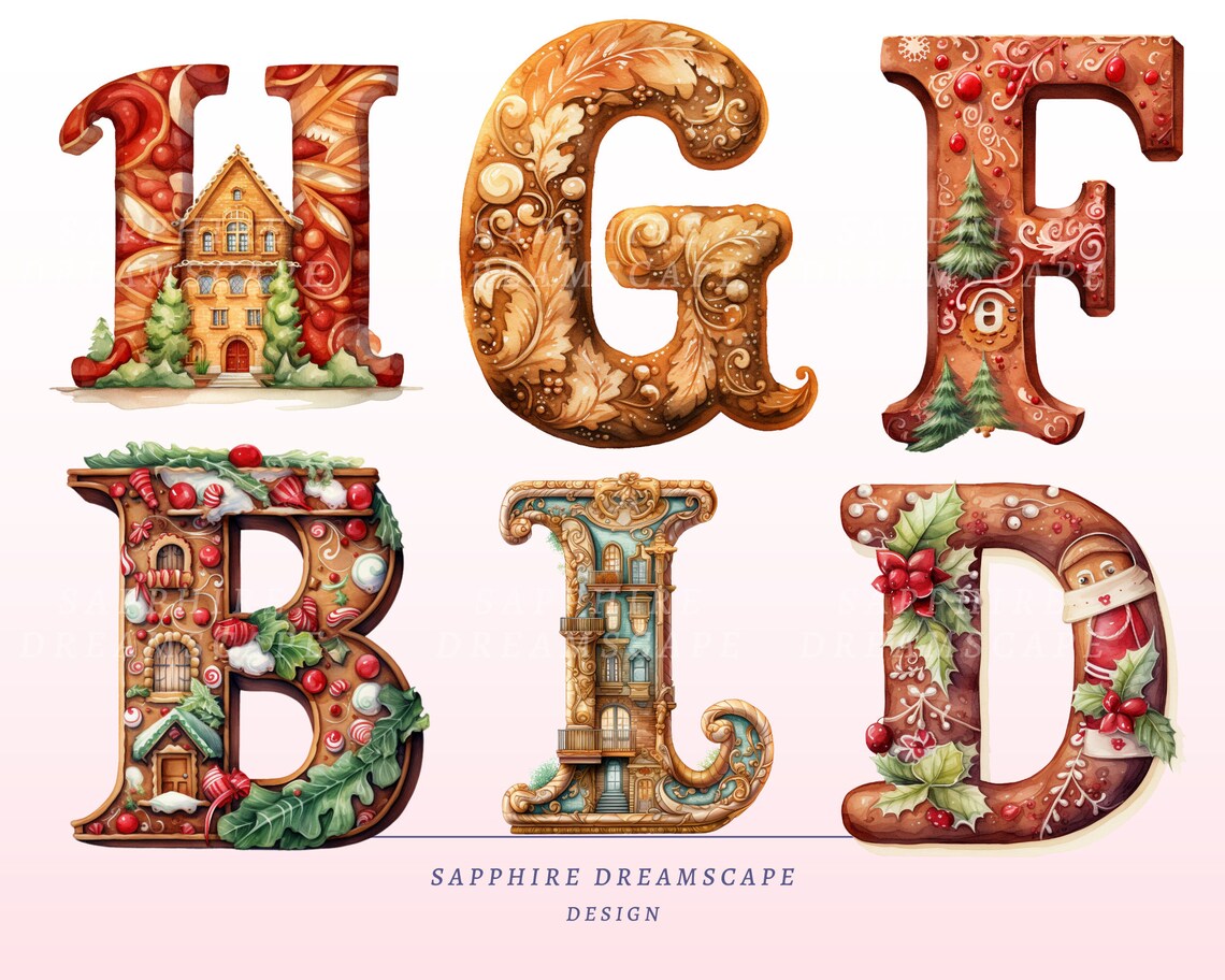 55 Christmas Alphabet Clipart, High Quality Transparent Pngs, Instant ...