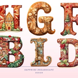 55 Christmas Alphabet Clipart, High Quality Transparent Pngs, Instant ...