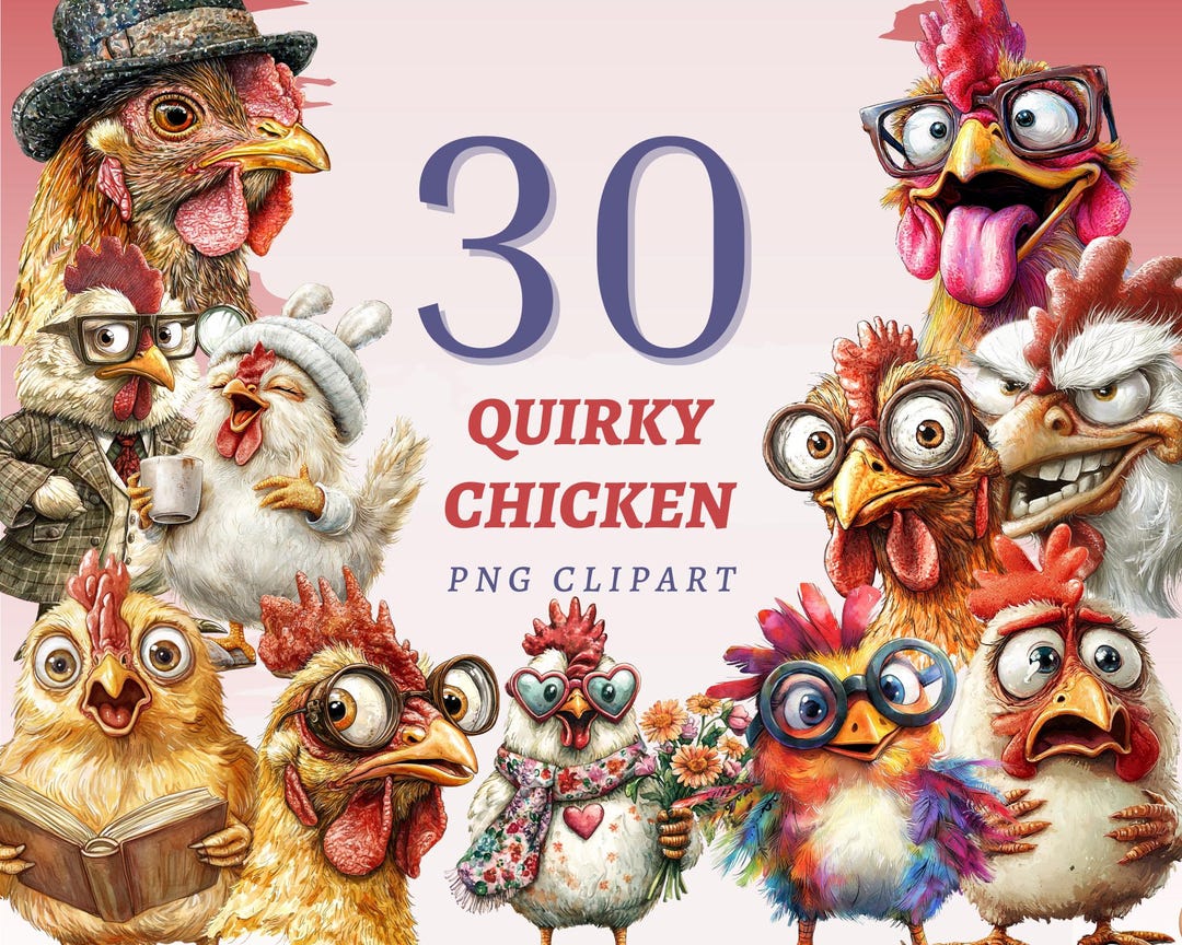 30 Quirky Chicken Clipart, High Quality Transparent Pngs, Instant ...