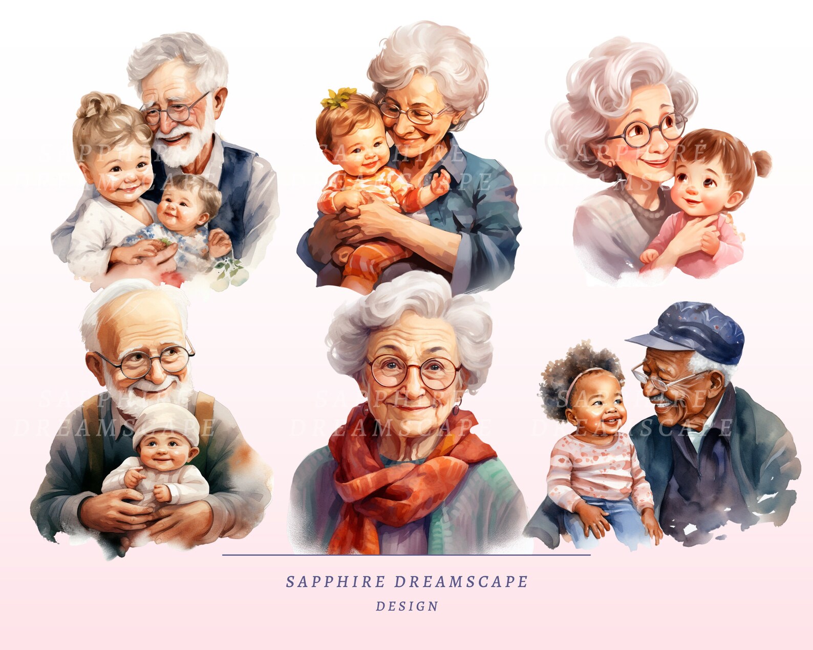 30 Watercolor Grandparents Clipart, High Quality Transparent Pngs ...
