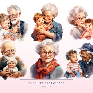 30 Watercolor Grandparents Clipart, High Quality Transparent Pngs ...