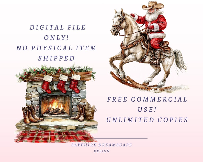 40 Cowboy Christmas Clipart Western Holiday Spirit Cowboy Christmas ...