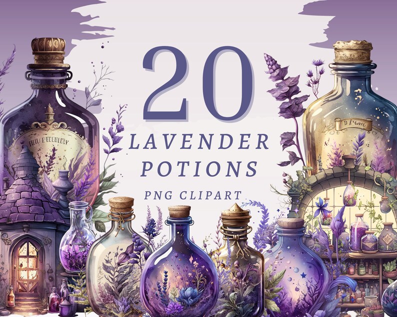 20 Lavender Potions Clipart High Quality Transparent Pngs - Etsy