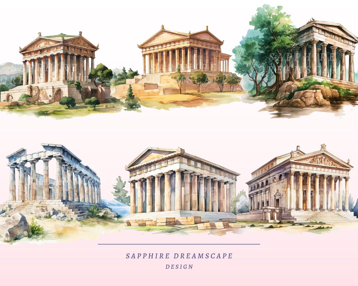 30 Greek Temples Clipart, High Quality Transparent Pngs, Instant ...
