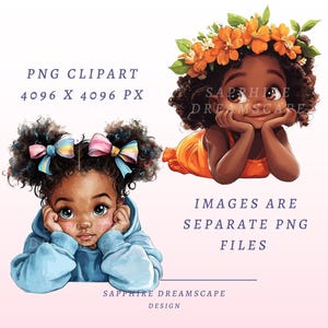 30 African American Baby Girl Clipart Adorable Afro Little Girl Artwork ...