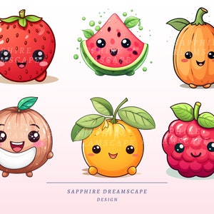 35 Kawaii Fruits Clipart, High Quality Transparent Pngs, Instant ...