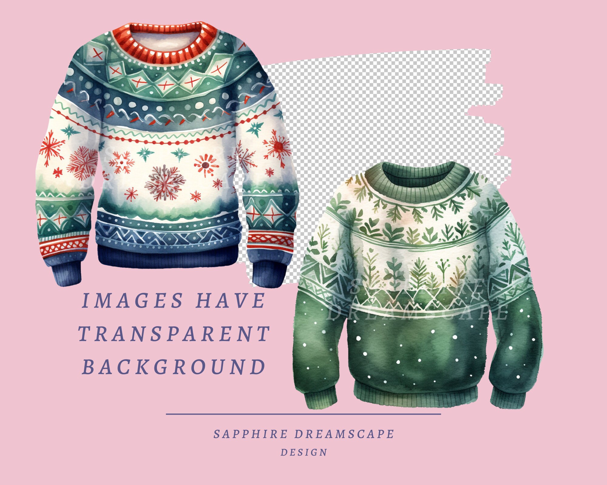 30 Christmas Sweaters Clipart, High Quality Transparent Pngs, Instant ...