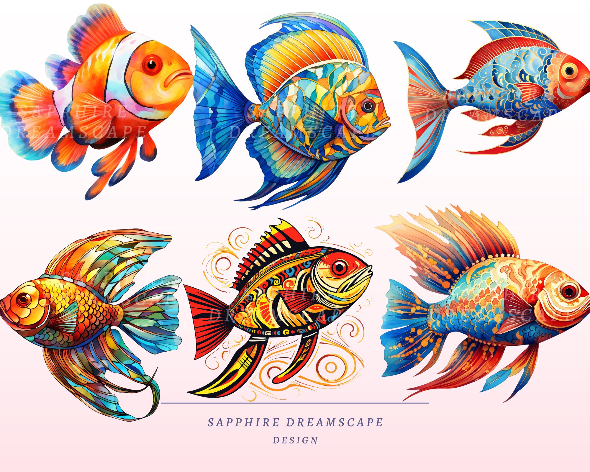 35 Colorful Fish Clipart, High Quality Transparent Pngs, Instant ...