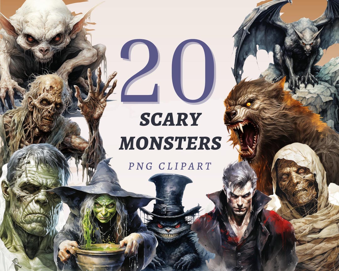 20 Scary Monsters Clipart, High Quality Transparent Pngs, Instant ...