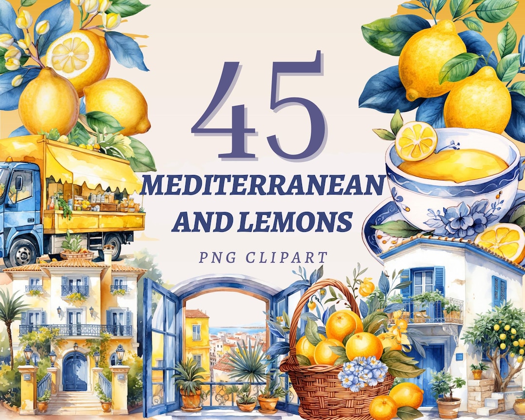 45 Mediterranean and Lemons Clipart, High Quality Transparent Pngs ...