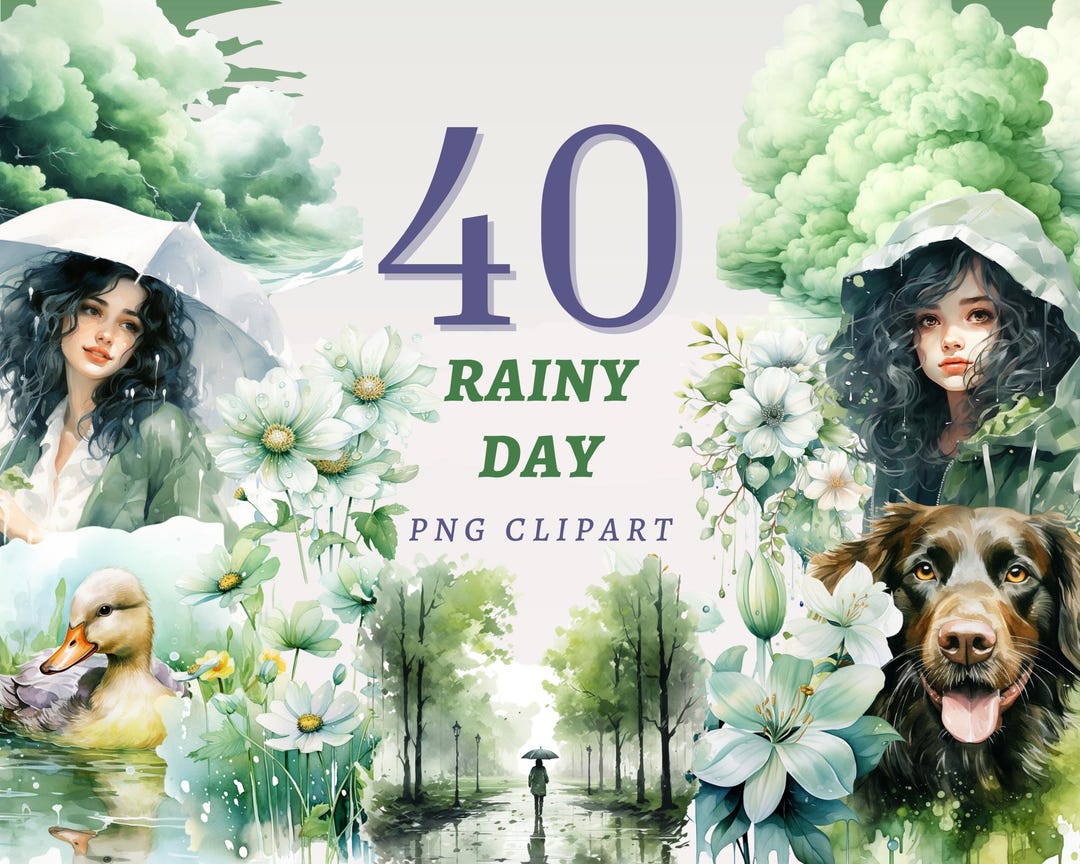 40 Rainy Day Clipart, High Quality Transparent Pngs, Instant Download ...