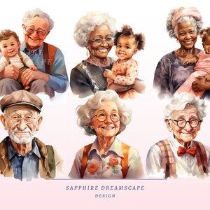 30 Watercolor Grandparents Clipart, High Quality Transparent Pngs ...