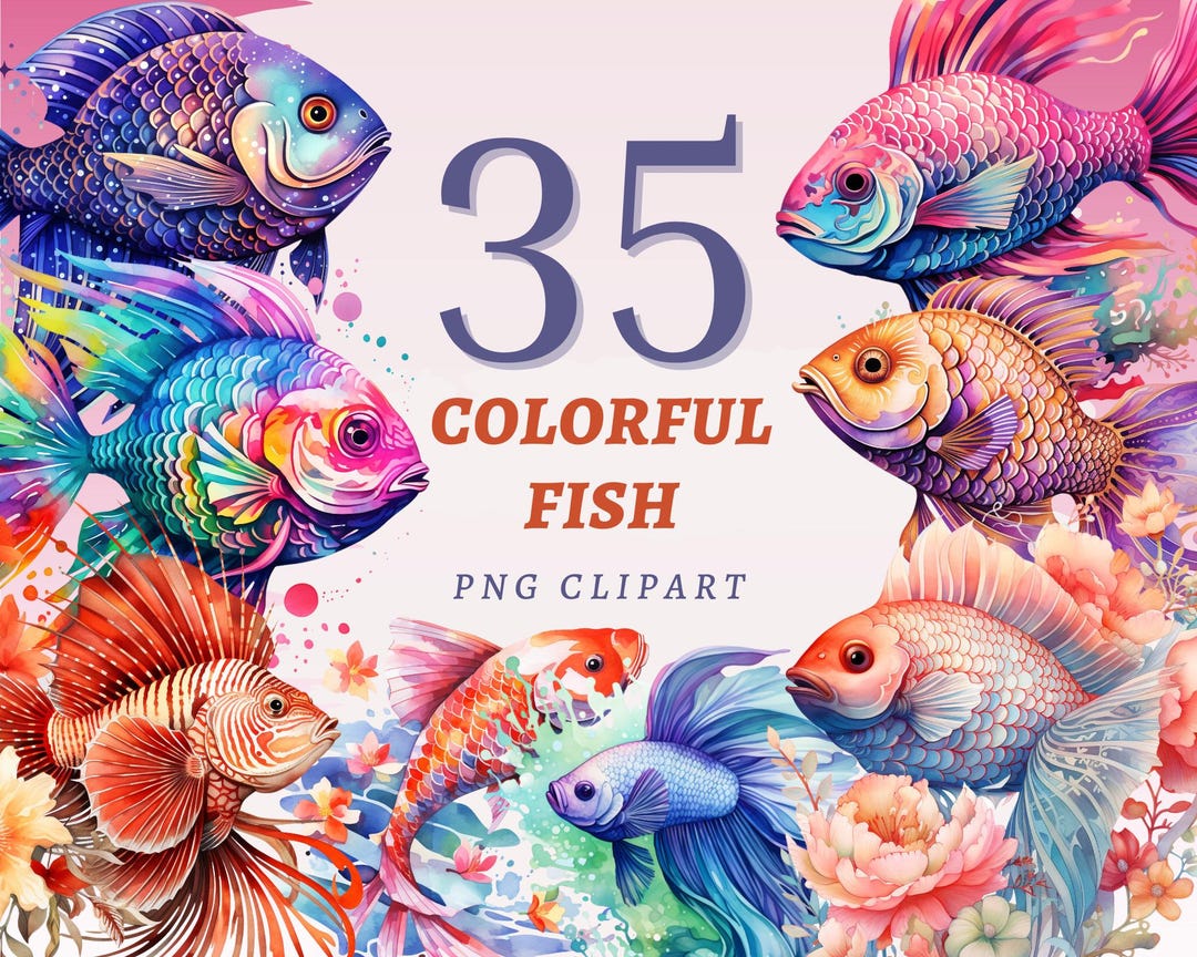 35 Colorful Fish Clipart, High Quality Transparent Pngs, Instant ...