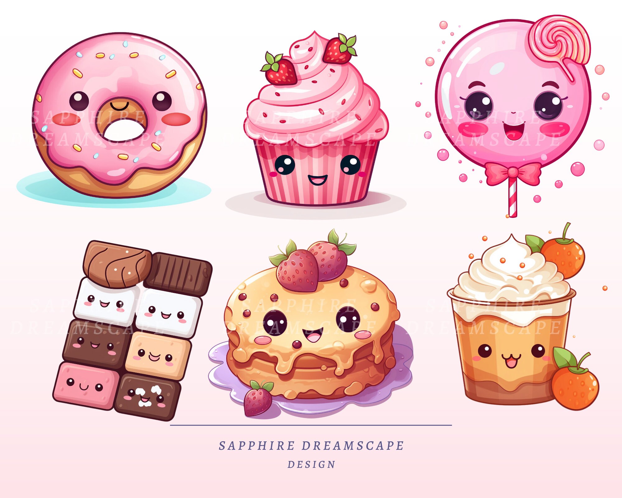 30 Kawaii Sweets Clipart High Quality Transparent Pngs - Etsy