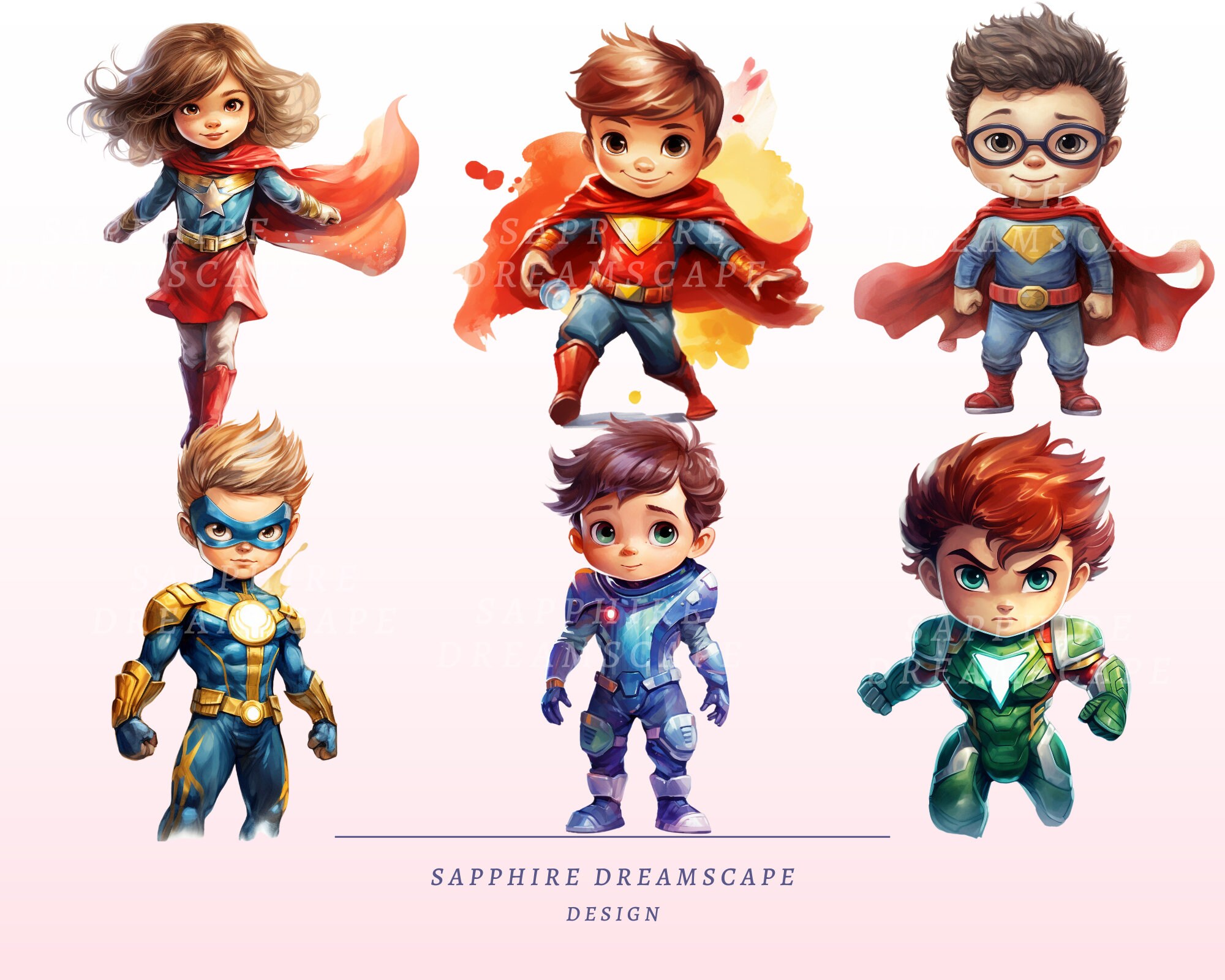 20 Superhero Kids Clipart, High Quality Transparent Pngs, Instant ...