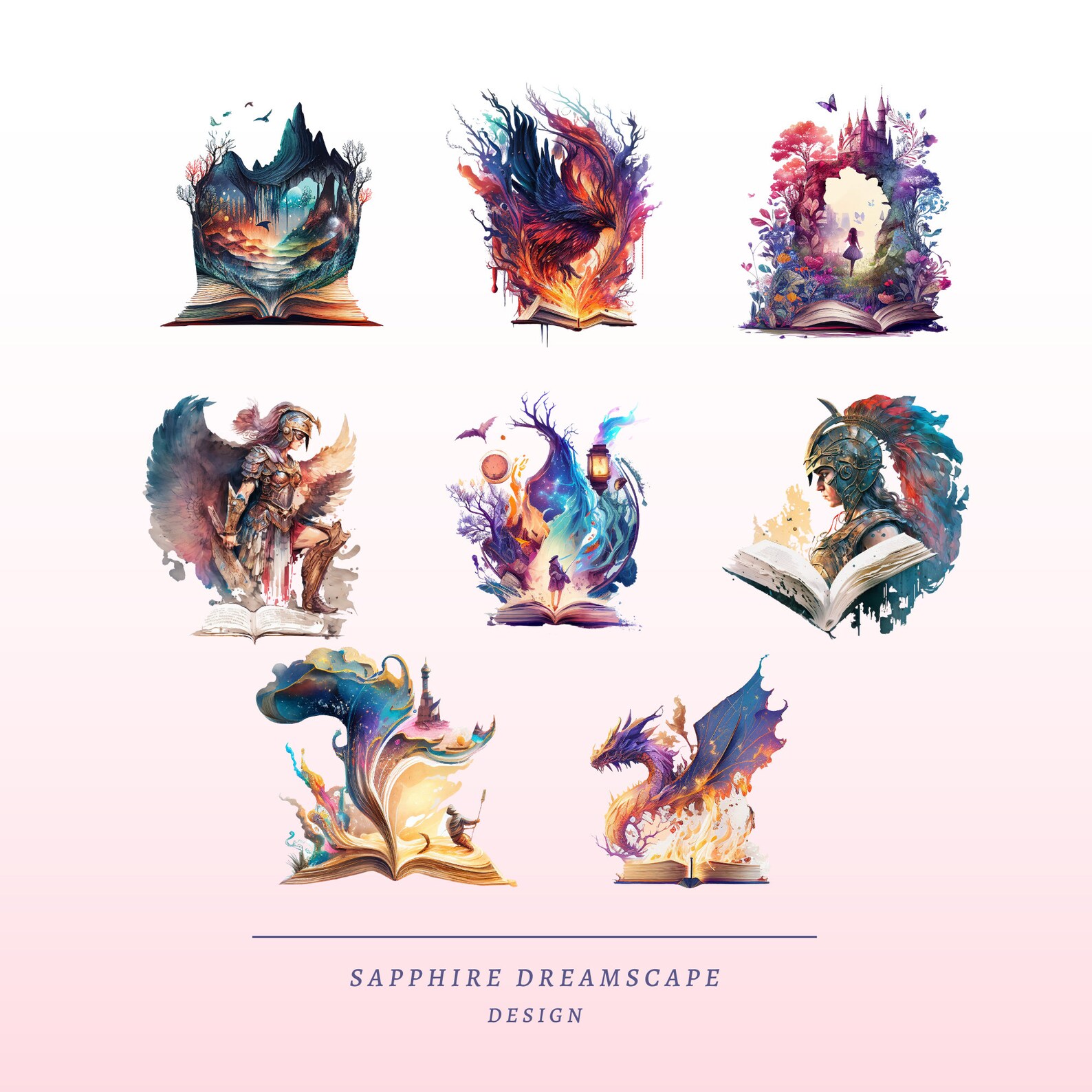 85 Fantasy Books Clipart Megapack High Quality Transparent - Etsy