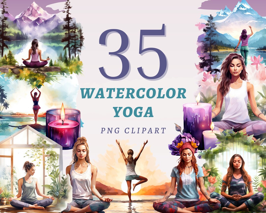 35 Watercolor Yoga Clipart, High Quality Transparent Pngs, Instant ...