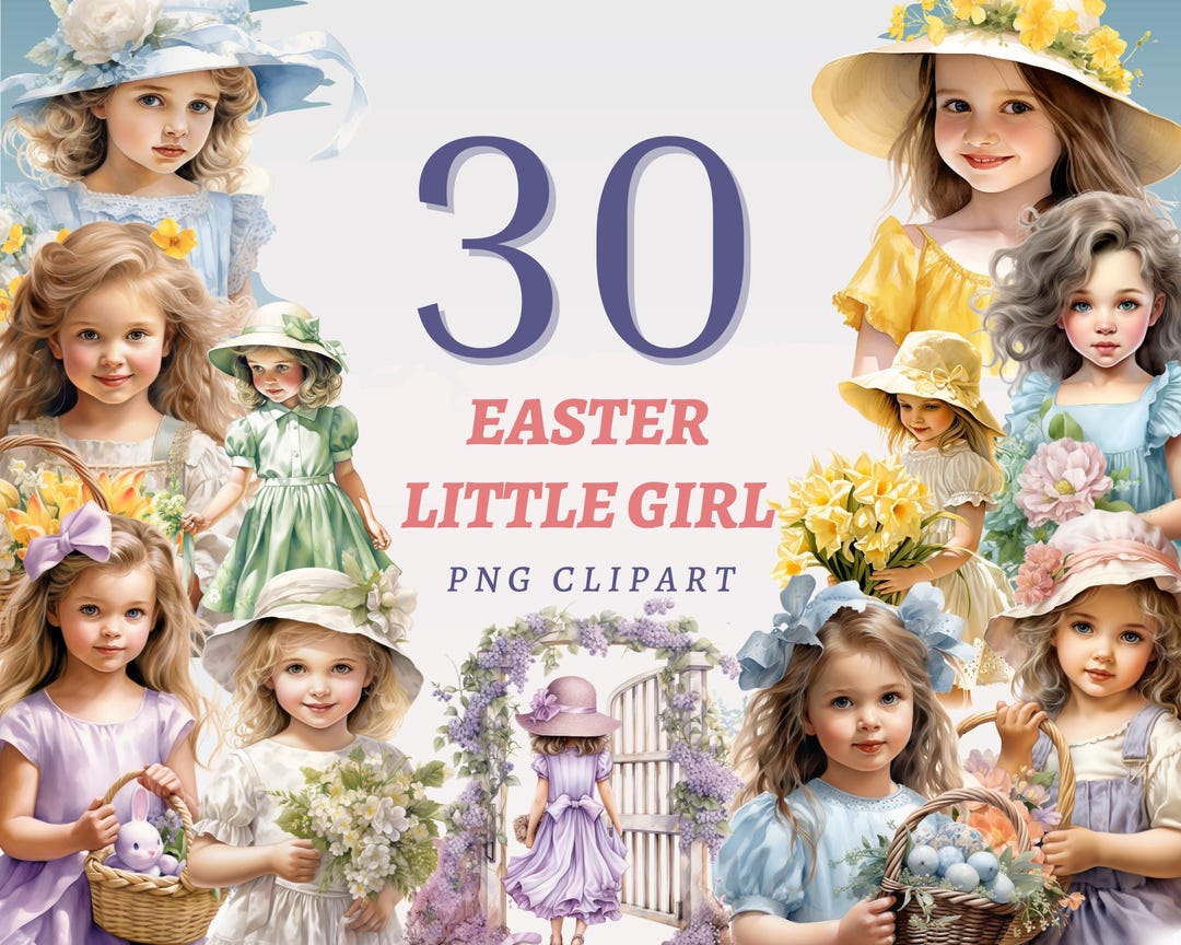 30 Easter Little Girl Clipart, High Quality Transparent Pngs, Instant ...