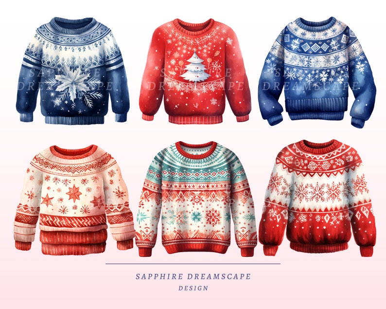30 Christmas Sweaters Clipart, High Quality Transparent Pngs, Instant ...