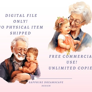 30 Watercolor Grandparents Clipart, High Quality Transparent Pngs ...
