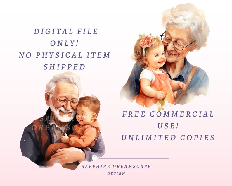 30 Watercolor Grandparents Clipart, High Quality Transparent Pngs ...