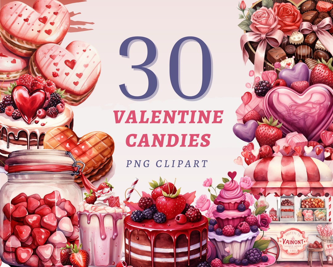 30 Valentine Candies Clipart, High Quality Transparent Pngs, Instant ...