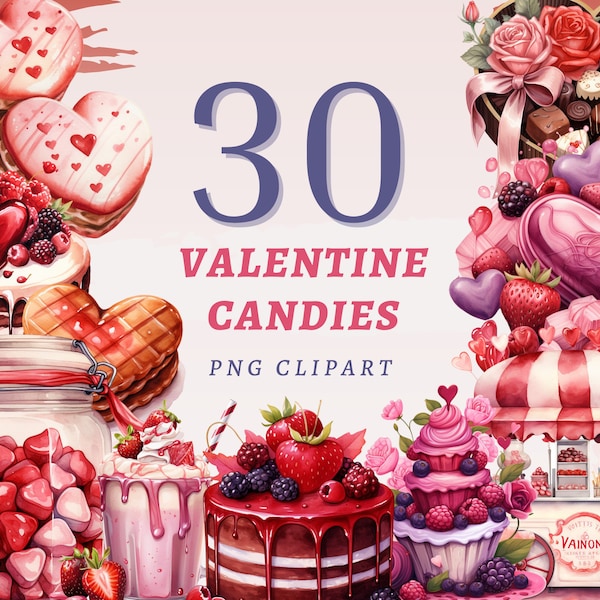 Valentine Candy Clipart - Etsy