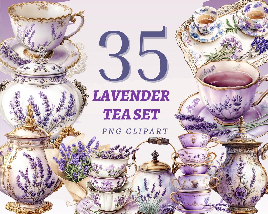 35 Lavender Tea Set Clipart High Quality Transparent Pngs Instant ...