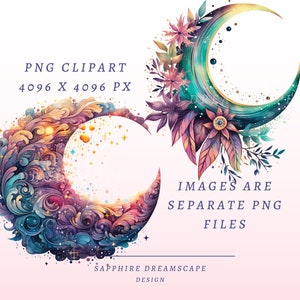 25 Boho Moon Clipart, High Quality Transparent Pngs, Instant Download ...