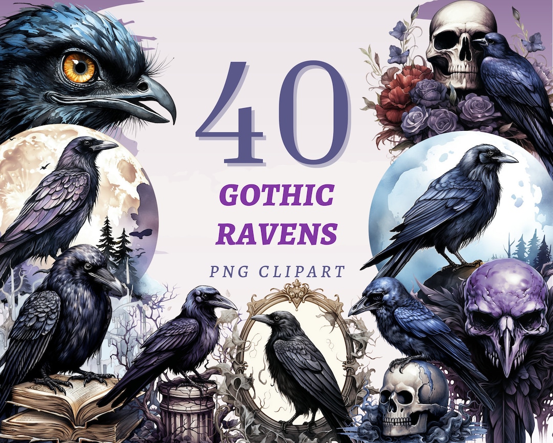 40 Gothic Ravens Clipart, High Quality Transparent Pngs, Instant ...