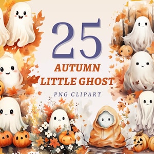25 Autumn Little Ghost Clipart, High Quality Transparent Pngs, Instant ...