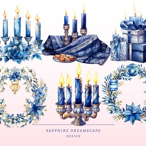 40 Watercolor Hanukkah Clipart, High Quality Transparent Pngs, Instant ...