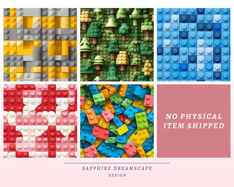 Building Blocks Digital Seamless Paper High Quality Instant Download ...