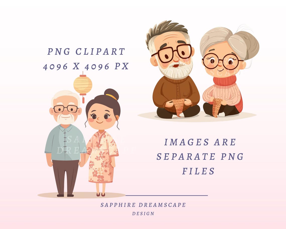 25 Chibi Old Couple Clipart, High Quality Transparent Pngs, Instant ...